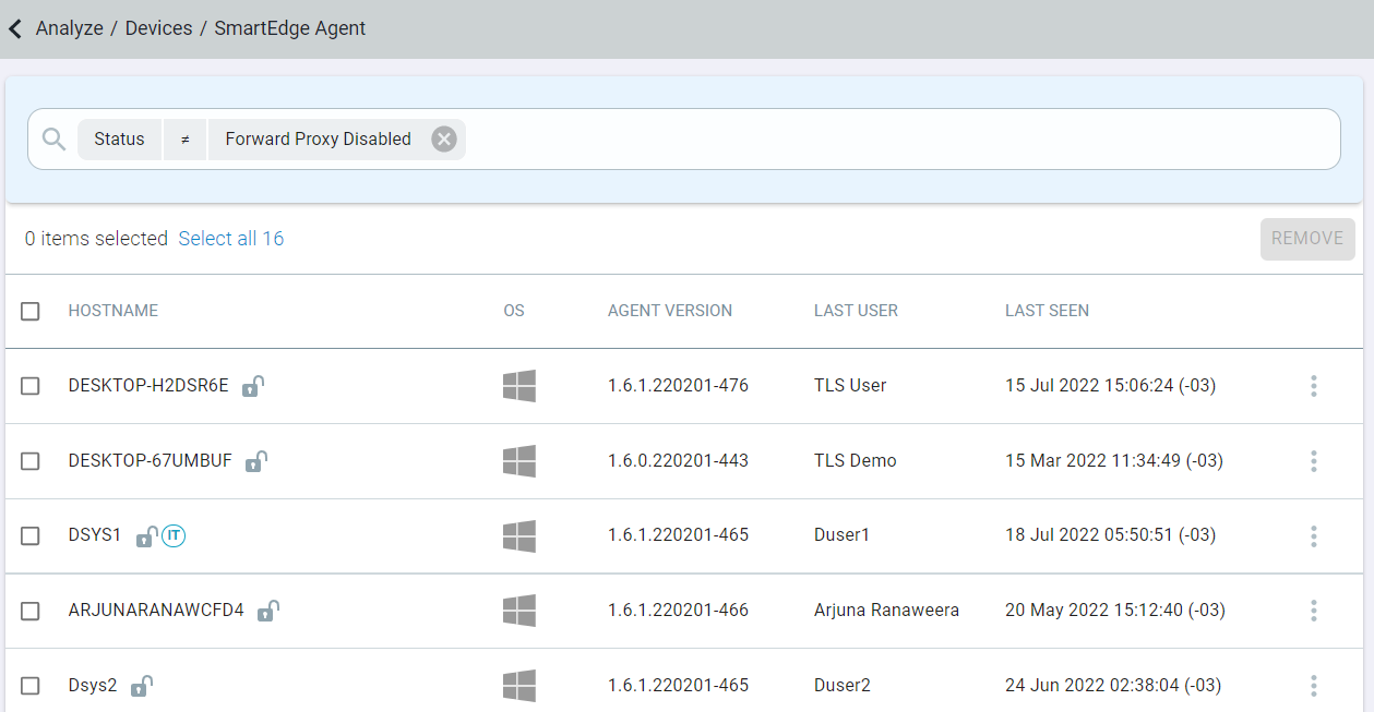 Analyzing installed SmartEdge Agents